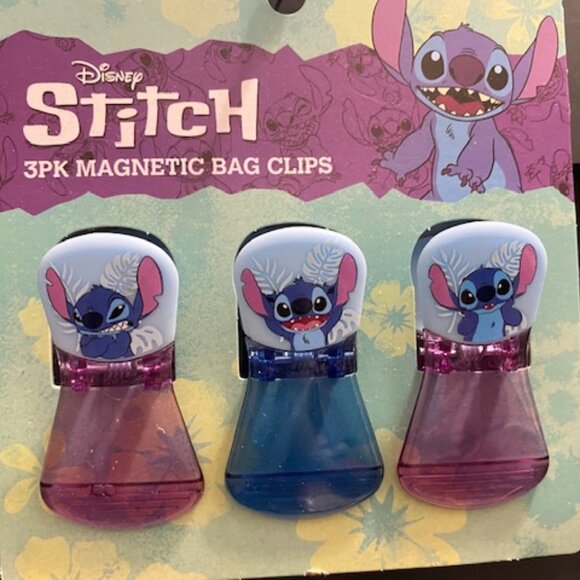 Disney | Kitchen | Disney Stitch 3 Pk Magnetic Bag Clips | Poshmark
